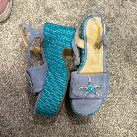 Urban Outfitters | Shoes | Hegom Blue Starfish Platform Heel Sandal ...